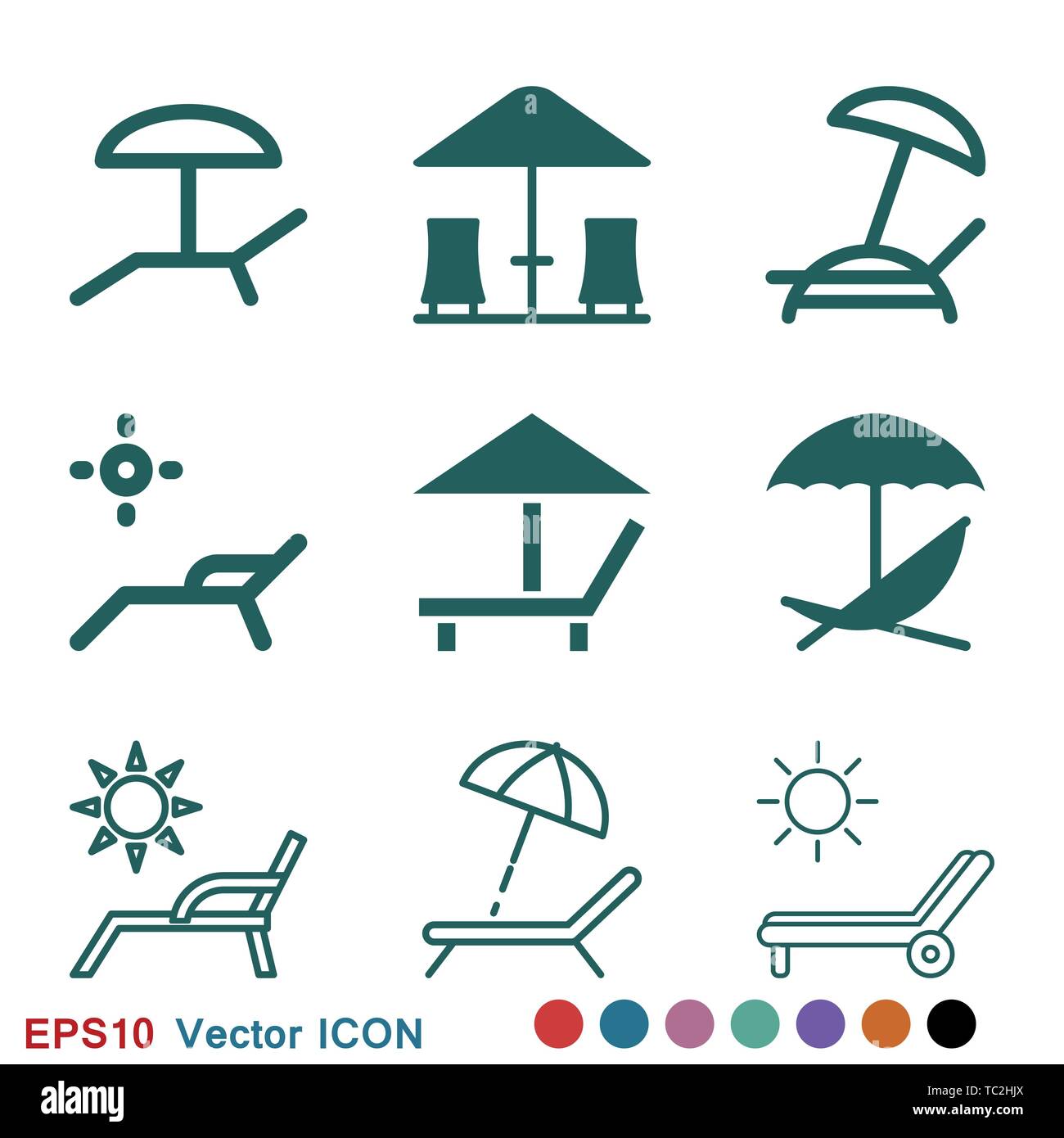 Chaise lounge icon logo, vector sign symbol for design Stock Vector ...