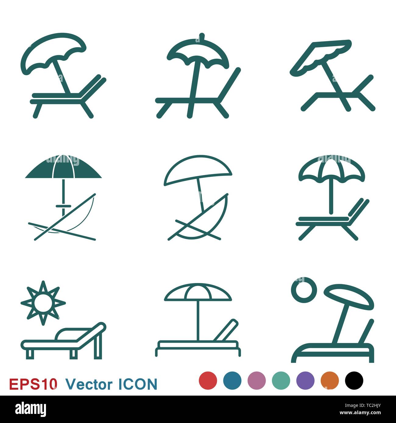 Chaise lounge icon logo, vector sign symbol for design Stock Vector ...