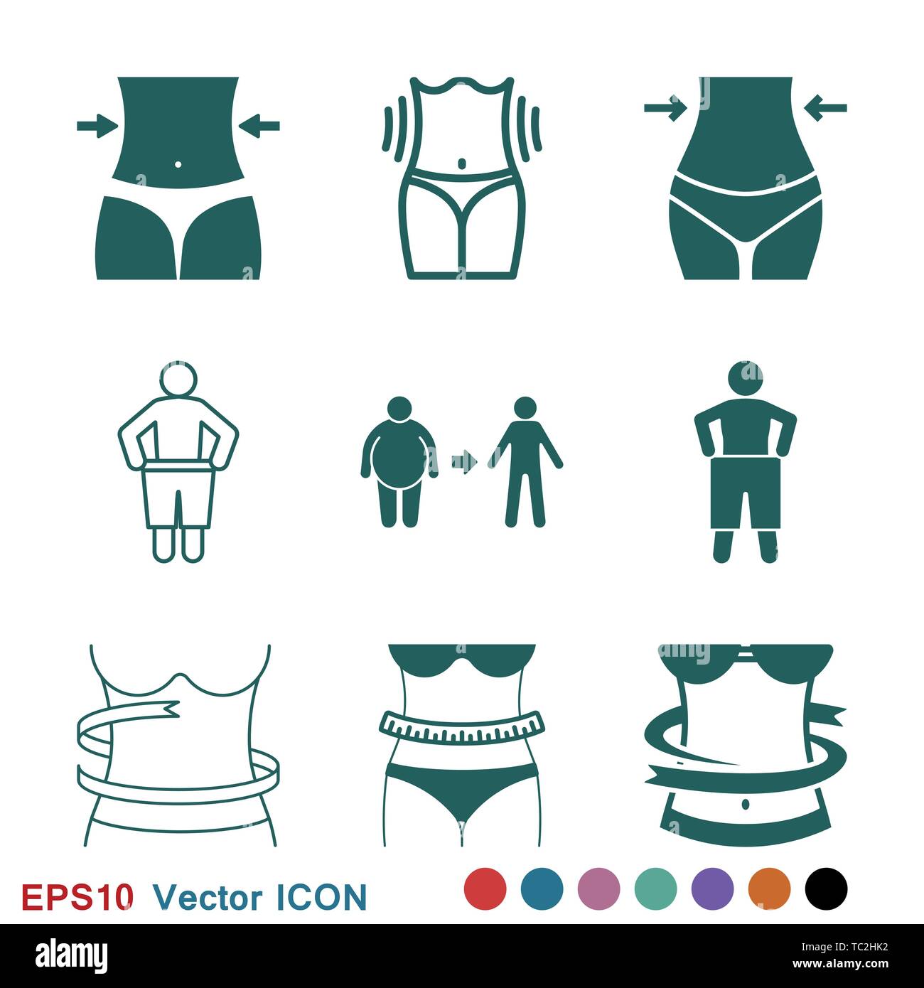Weight loss icon logo, vector sign symbol for design Stock Vector Image ...