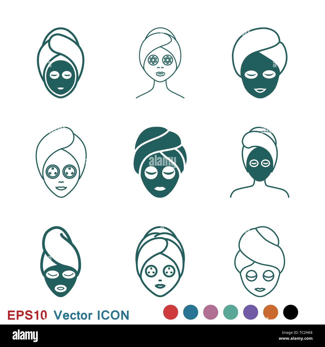 Facial mask icon logo, vector sign symbol for design Stock Vector Image ...