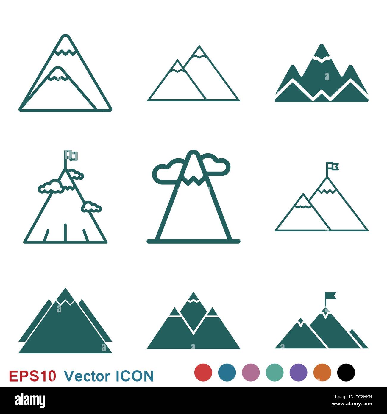 Mountain icon logo, vector sign symbol for design Stock Vector Image ...