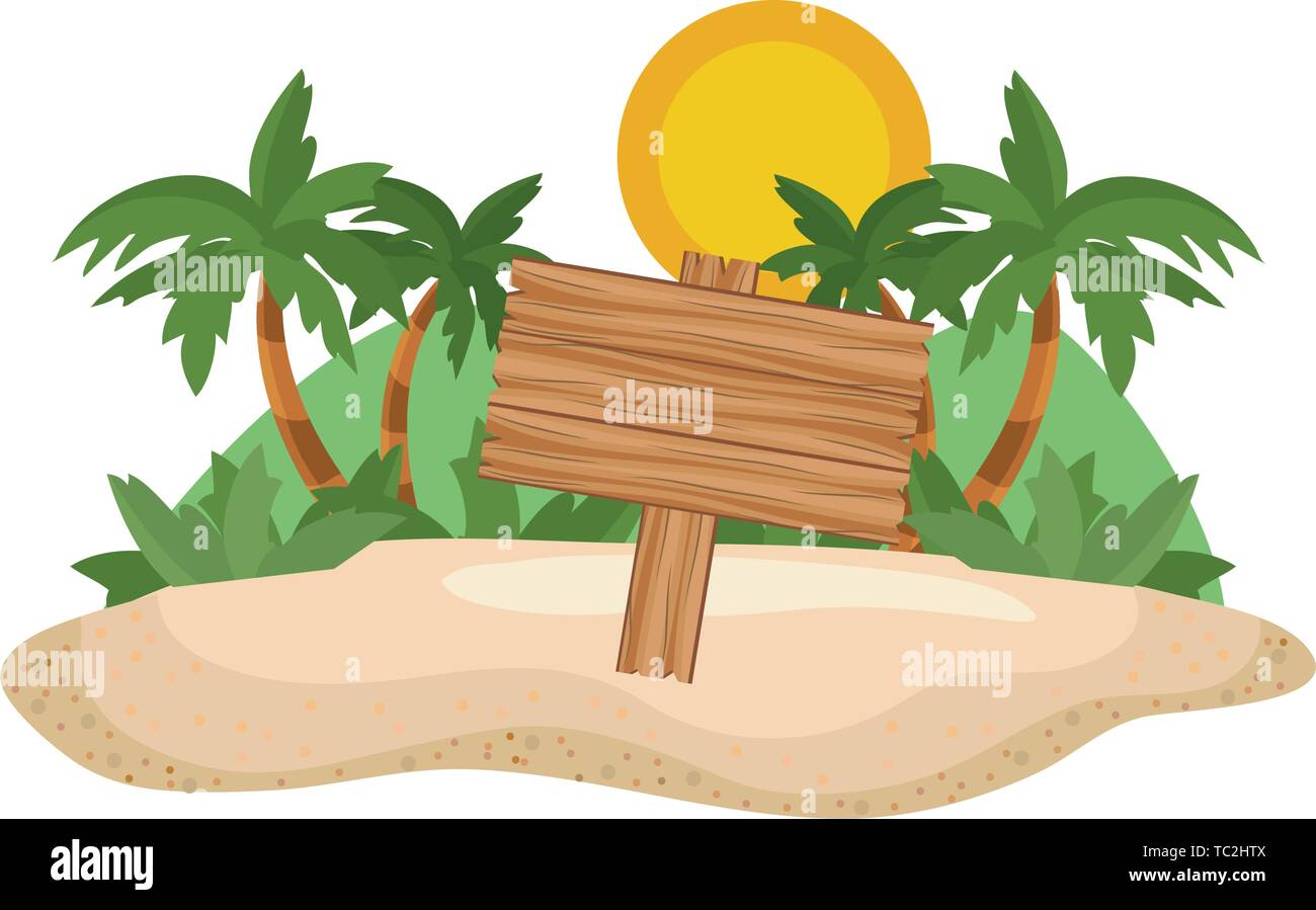 Road sign design, Summer vacation tropical nature island and season ...