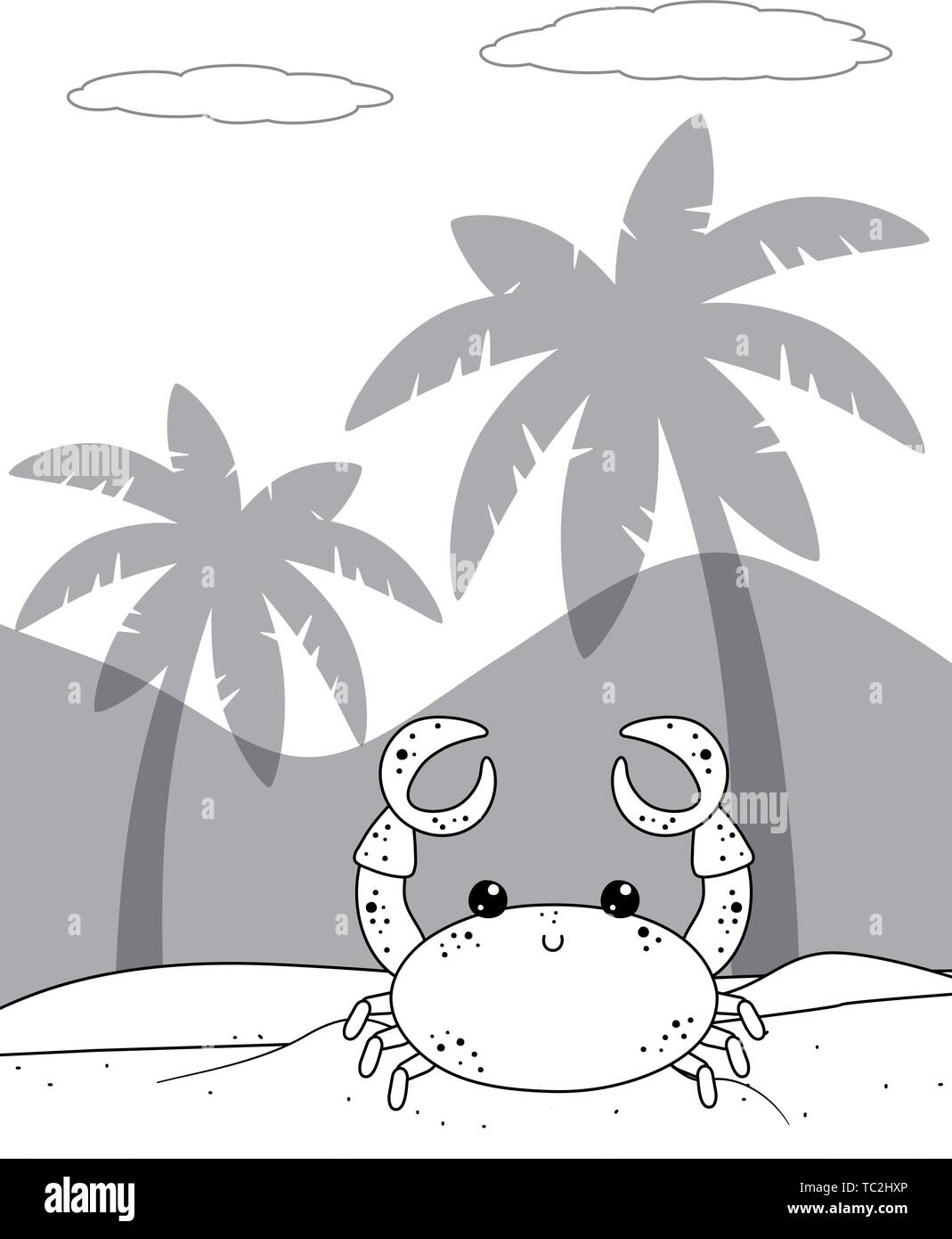 Crab cartoon design, Ocean nature beach underwater and aquarium theme ...
