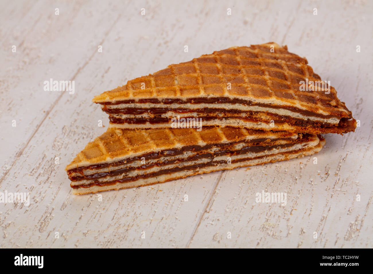 Sweet Waffle with berry jam Stock Photo - Alamy