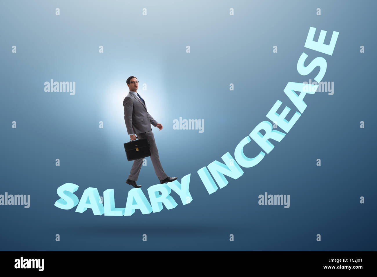 Employee in salary increase concept Stock Photo - Alamy