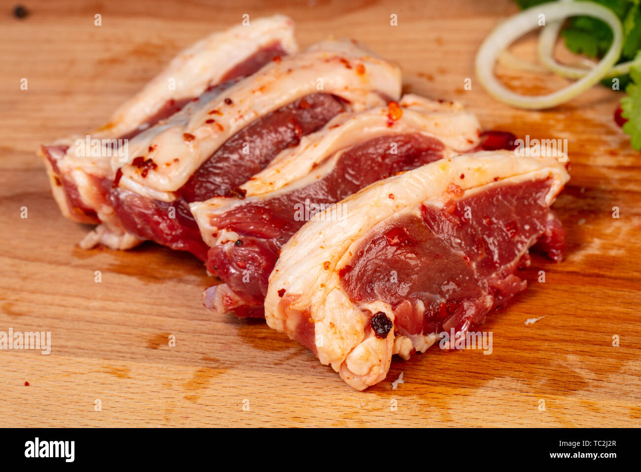 Raw lamb meat ready for grill Stock Photo - Alamy