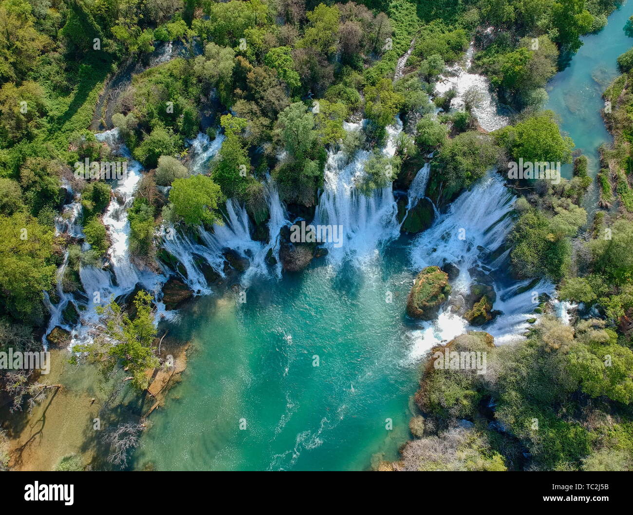 Kravica waterfalls on the Trebizat River in Bosnia and Herzegovina ...