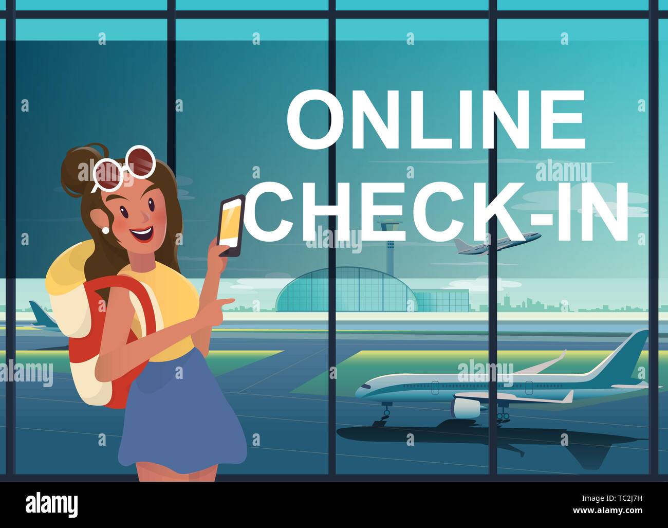Check in airport Stock Vector Images - Alamy