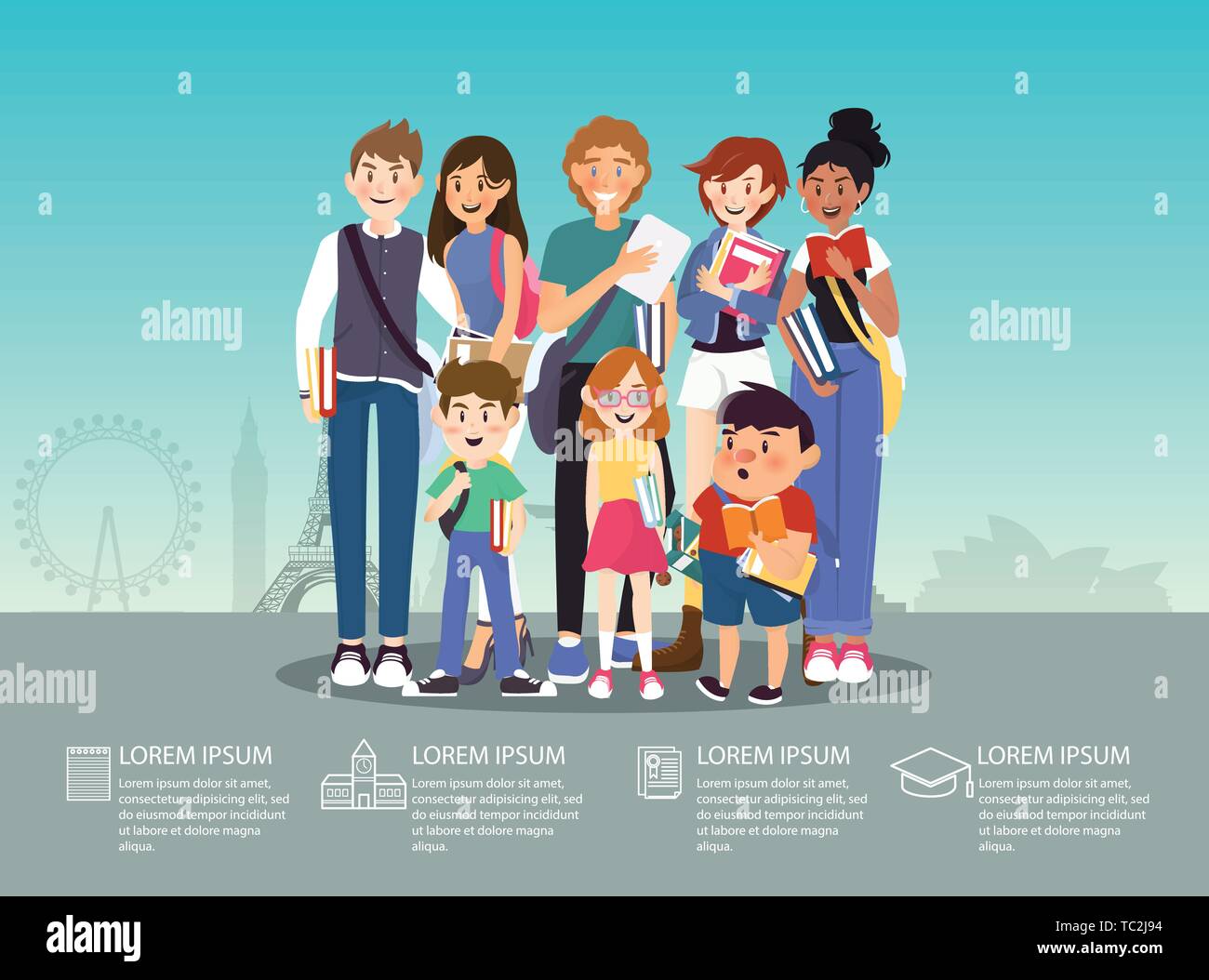 School japan learning group Stock Vector Images - Alamy