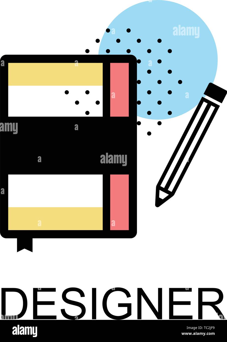 Notebook and pencil icons for designer illustration Stock Vector Image ...