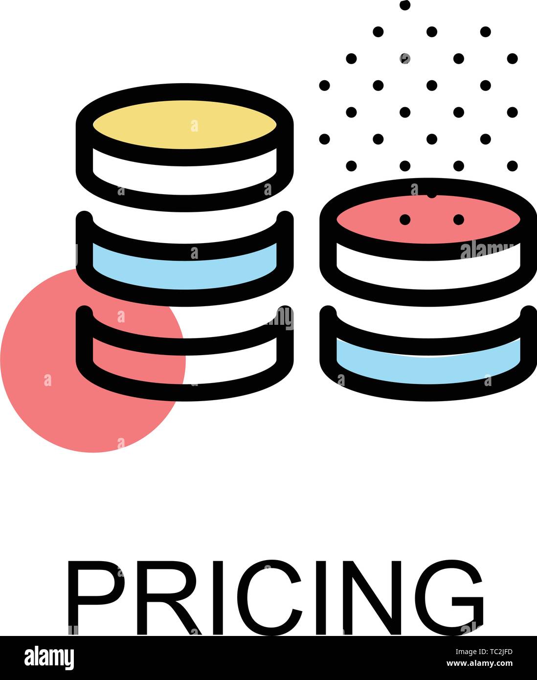 Coin icon for pricing on white background Stock Vector Image & Art - Alamy