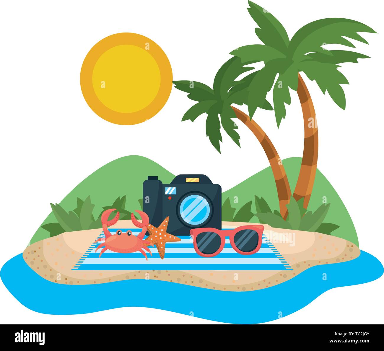 Palm tree design, Summer vacation tropical nature island and season ...