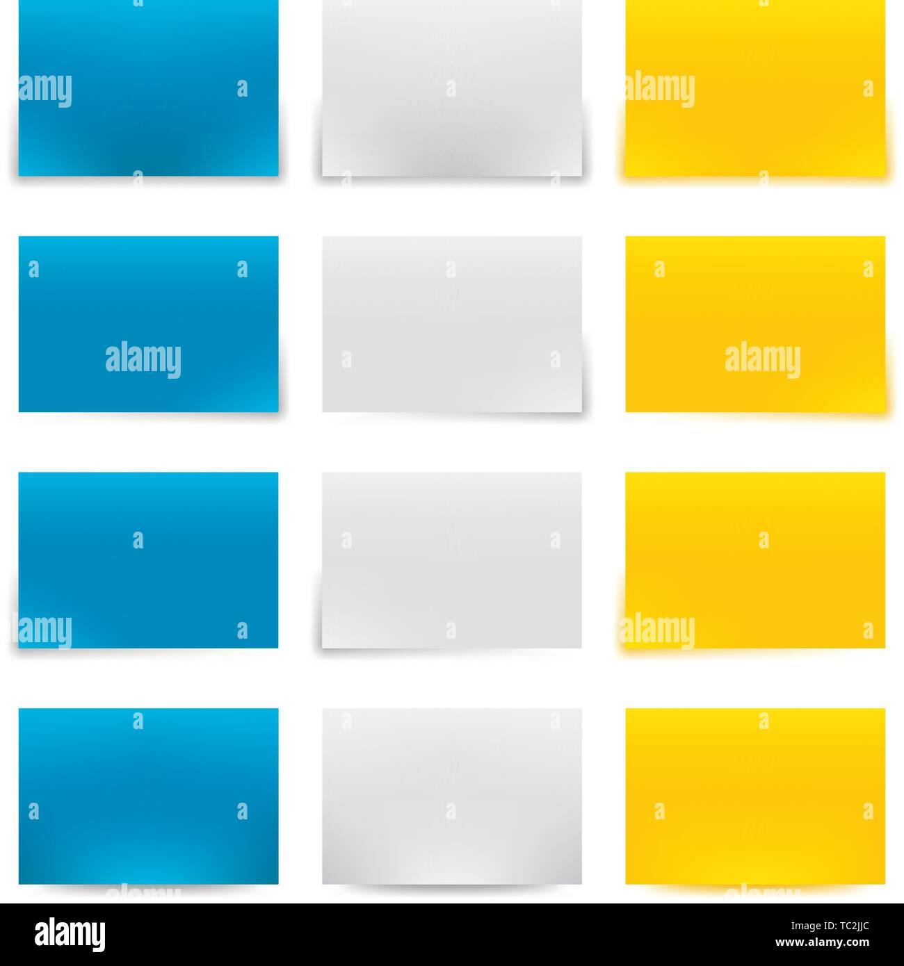 Vector illustration. Twelve page shadows. Different shapes and colors ...