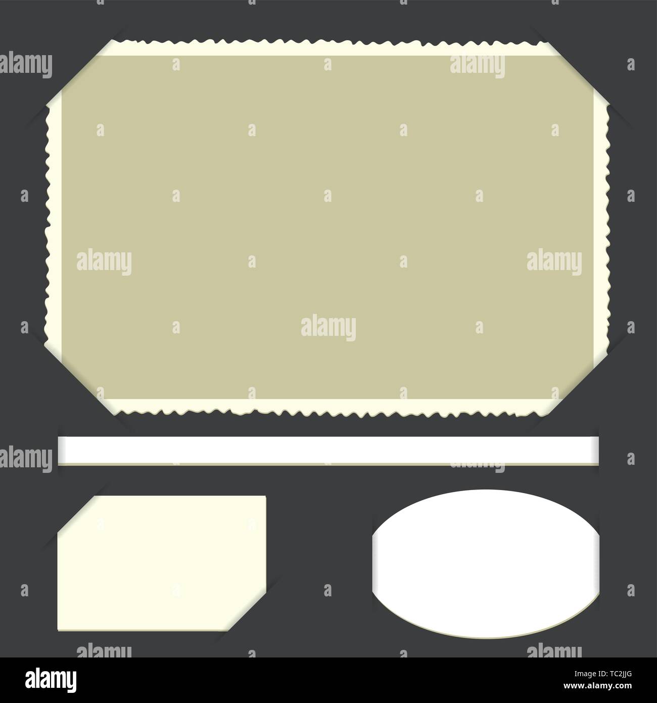 Vector illustration. Set of photo borders for masking images. Different ...