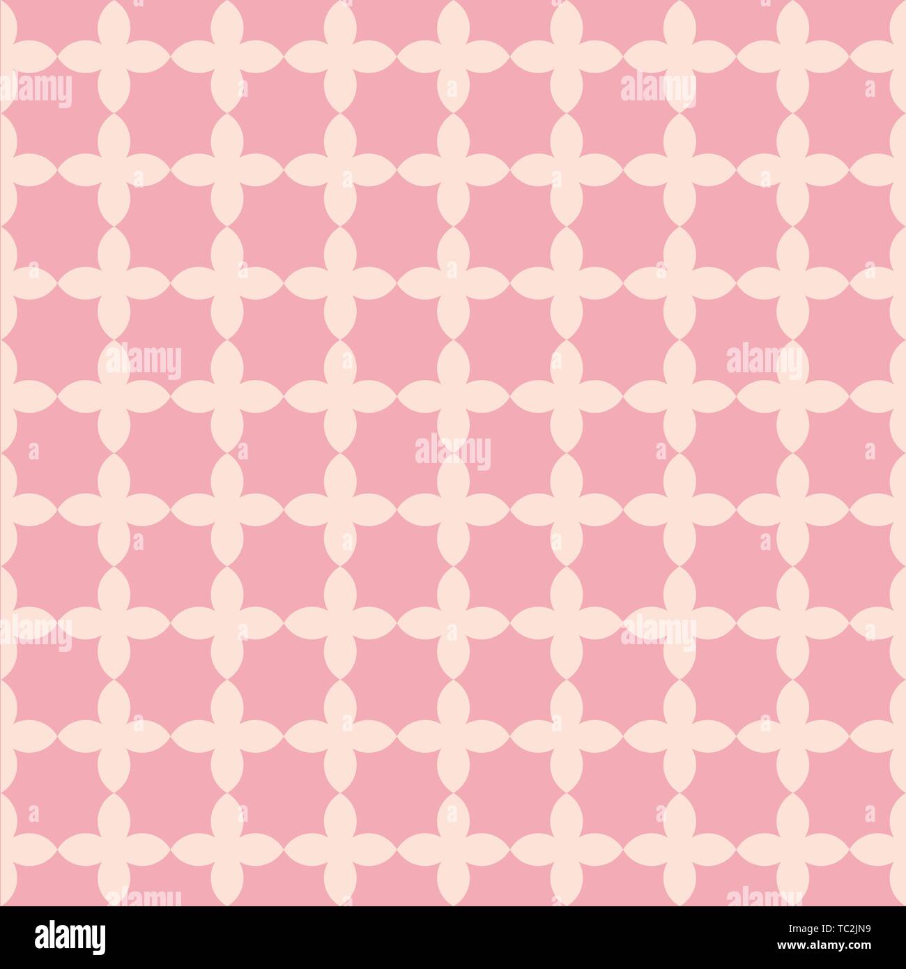 Flower shape line repeating seamless pattern design on pink background ...