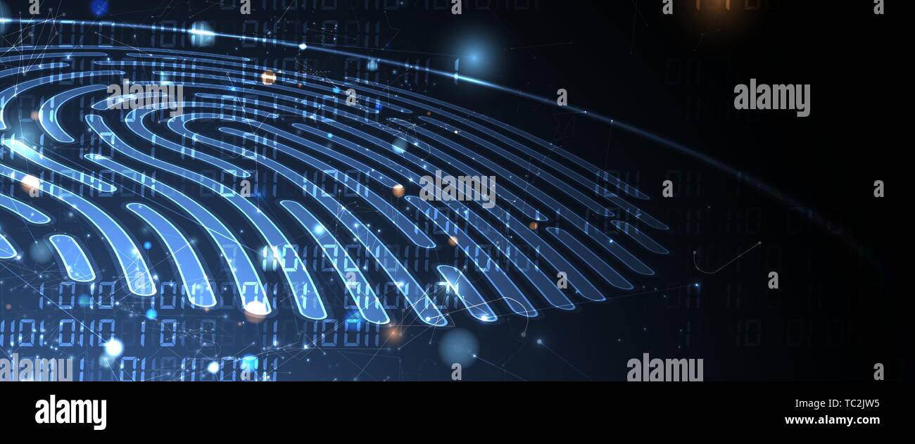 Abstract fingerprint technology business background. Circuit security ...