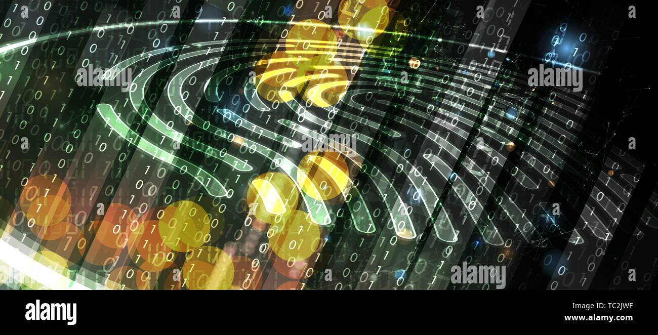 Abstract fingerprint technology business background. Circuit security ...