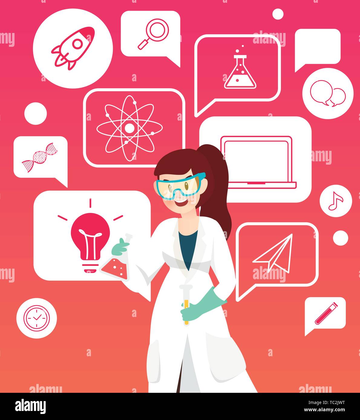 Scientific experiment icons Stock Vector Images - Alamy