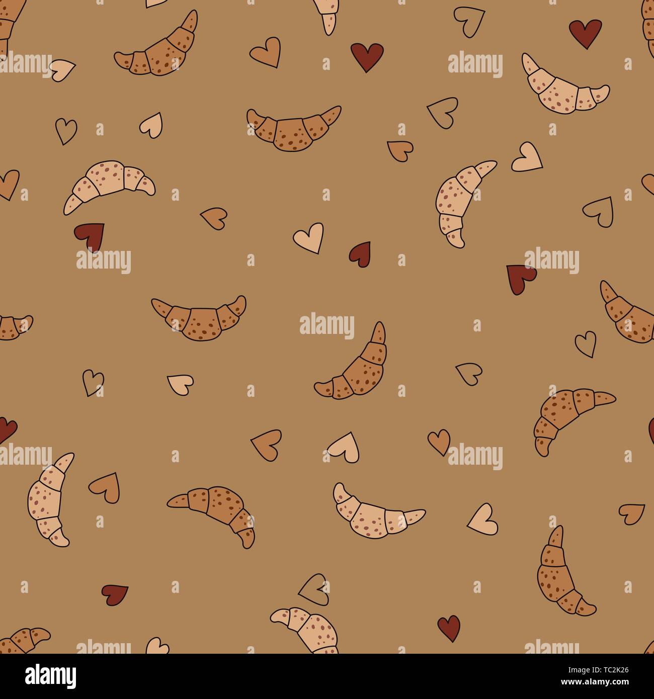 Seamless pattern background with croissants. Baking vector illustration ...