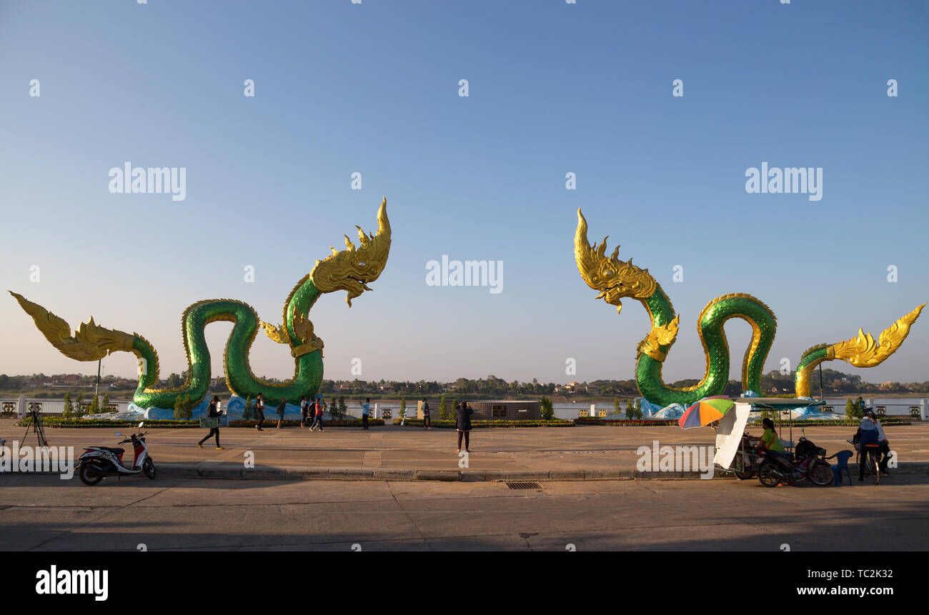 NONG KHAI, THAILAND, JANUARY 29, 2019 - Naga Statue in Nong Khai on ...