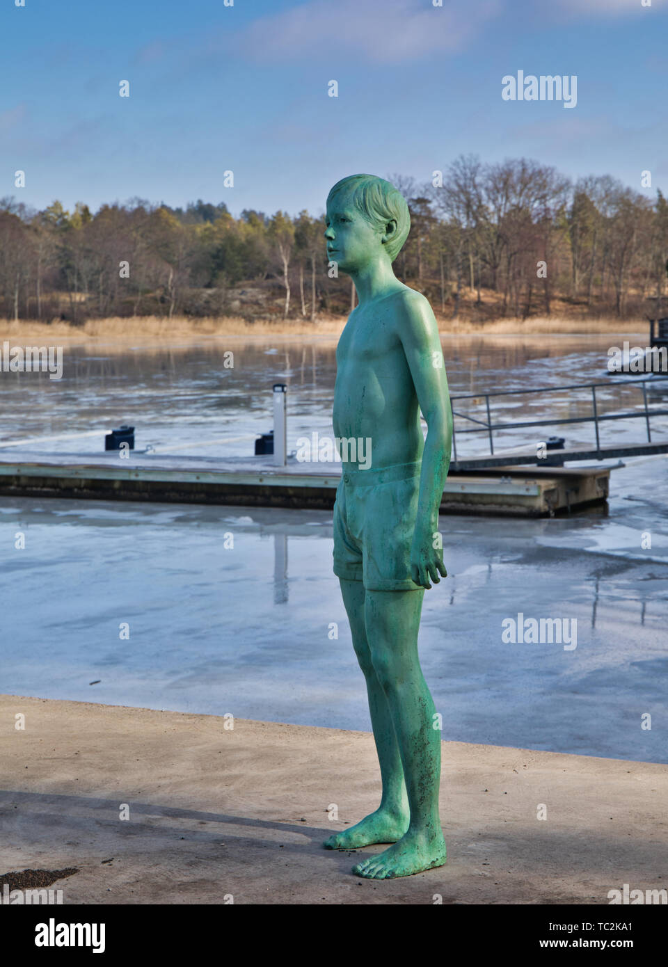 Boy (2012) a painted bronze sculpture by Lars Nilsson, Artipelag ...