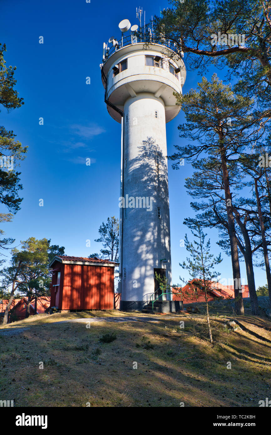 Pilot tower pilot lookout, built in 1962, Sandhamn island, Stockholm ...