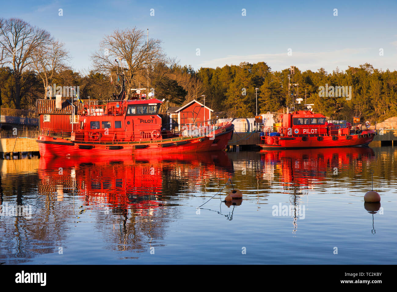 Pilot boats, Sandhamn island, Stockholm archipelago, Sweden ...