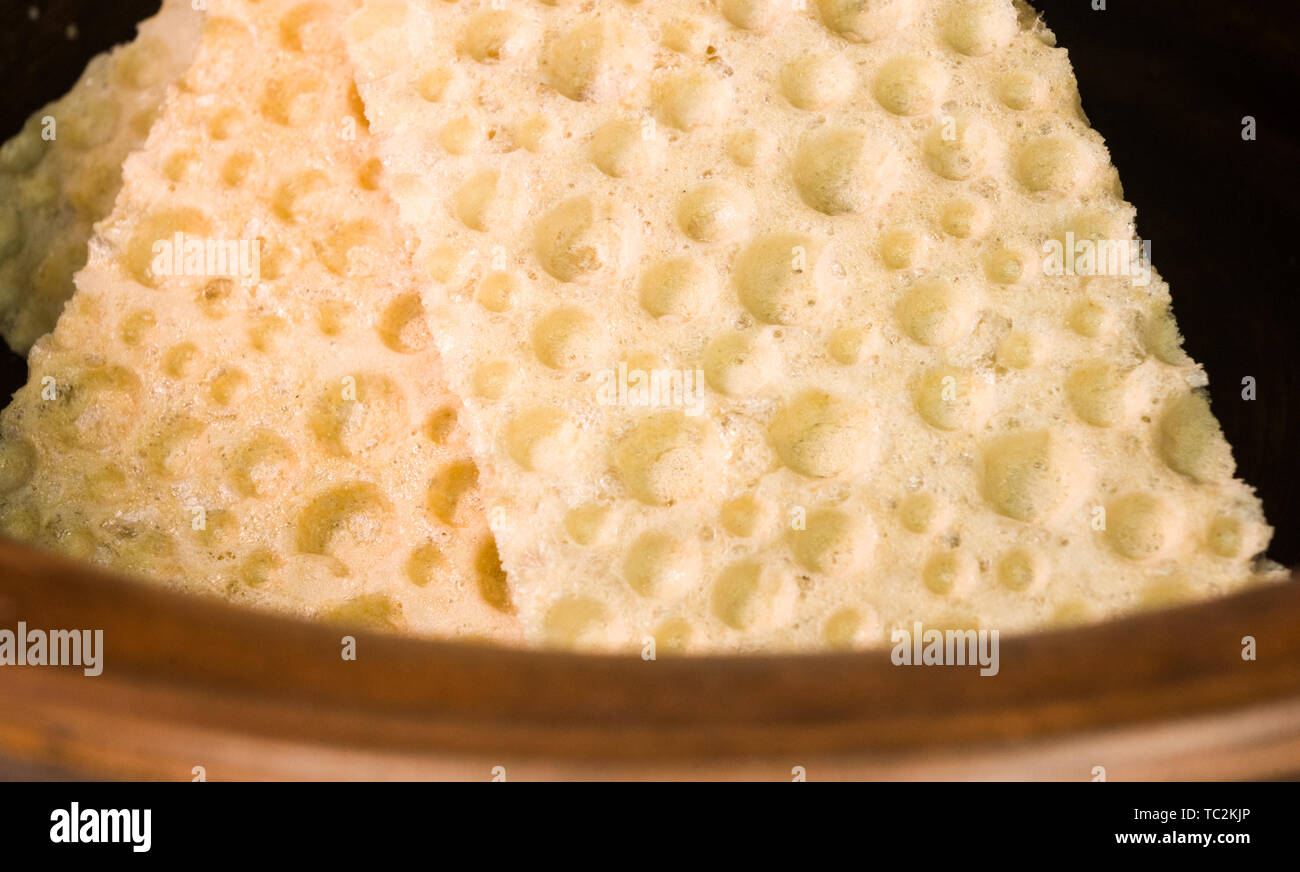 diabetic diet crunches - crispy waffle bread from wheat, texture close ...