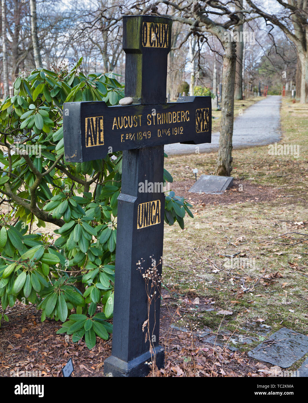 Grave of Swedish playwright August Strindberg, Norra Begravningsplatsen ...