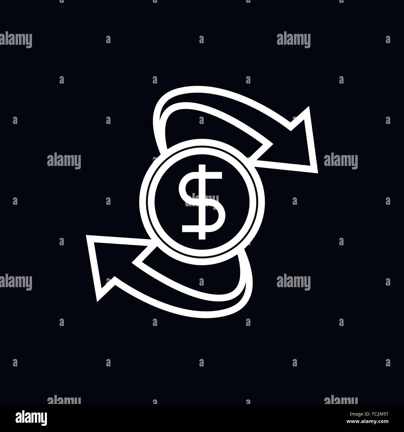 Exchange and convert icon. Arrow trade return. Vector illustration ...