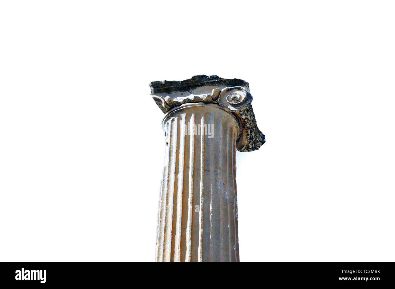 Ancient greek architecture object marble column ionic style. isolate on ...