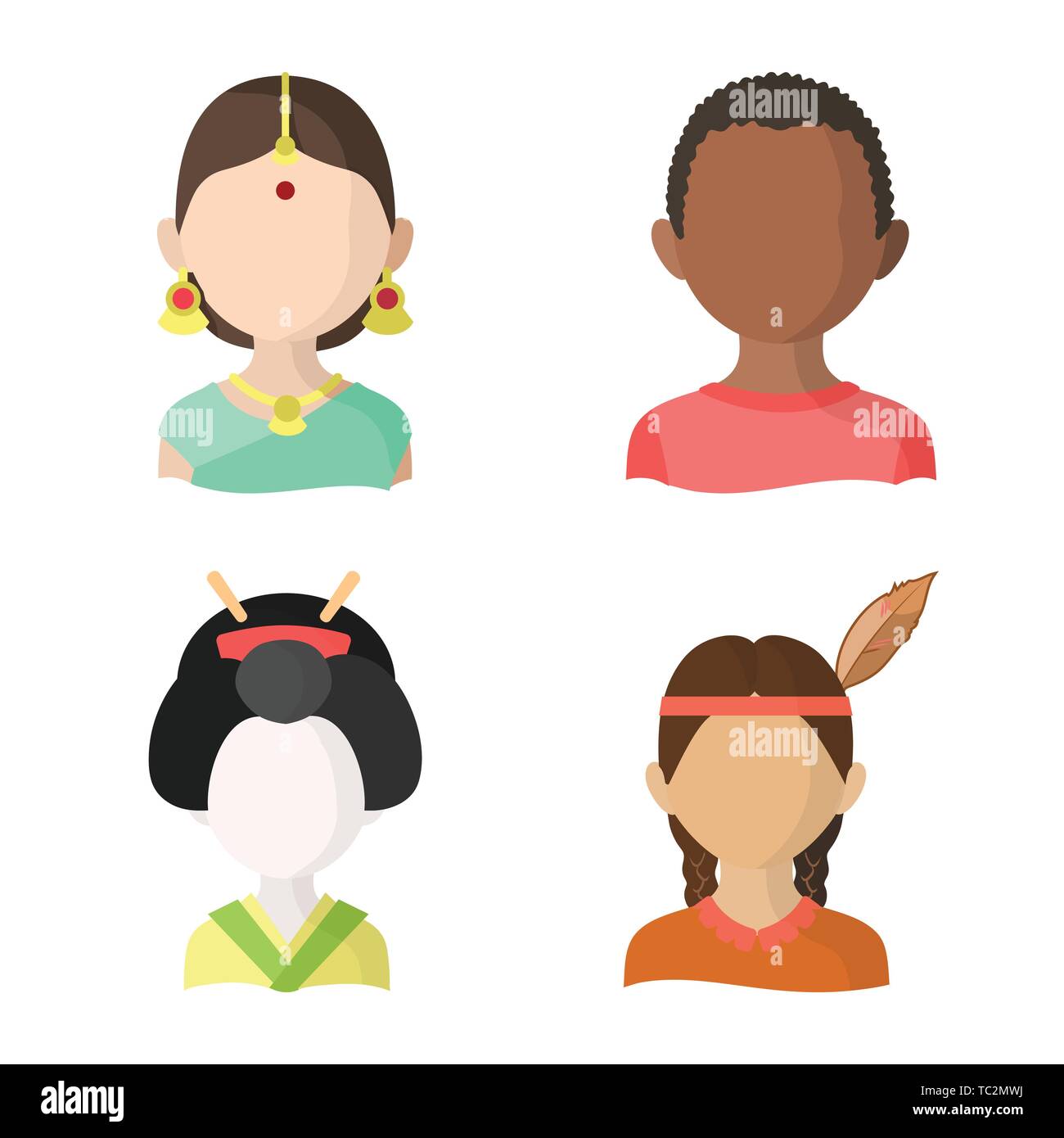 Vector design of nation and race symbol. Set of nation and user stock ...