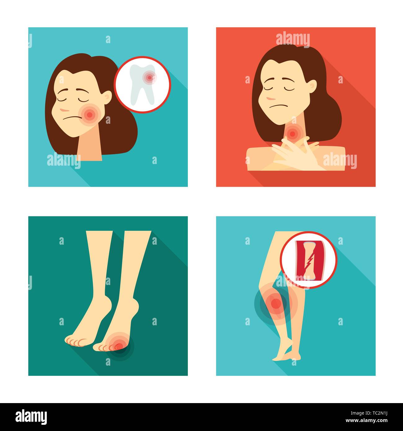 Vector illustration of damage and wound sign. Set of damage and ...