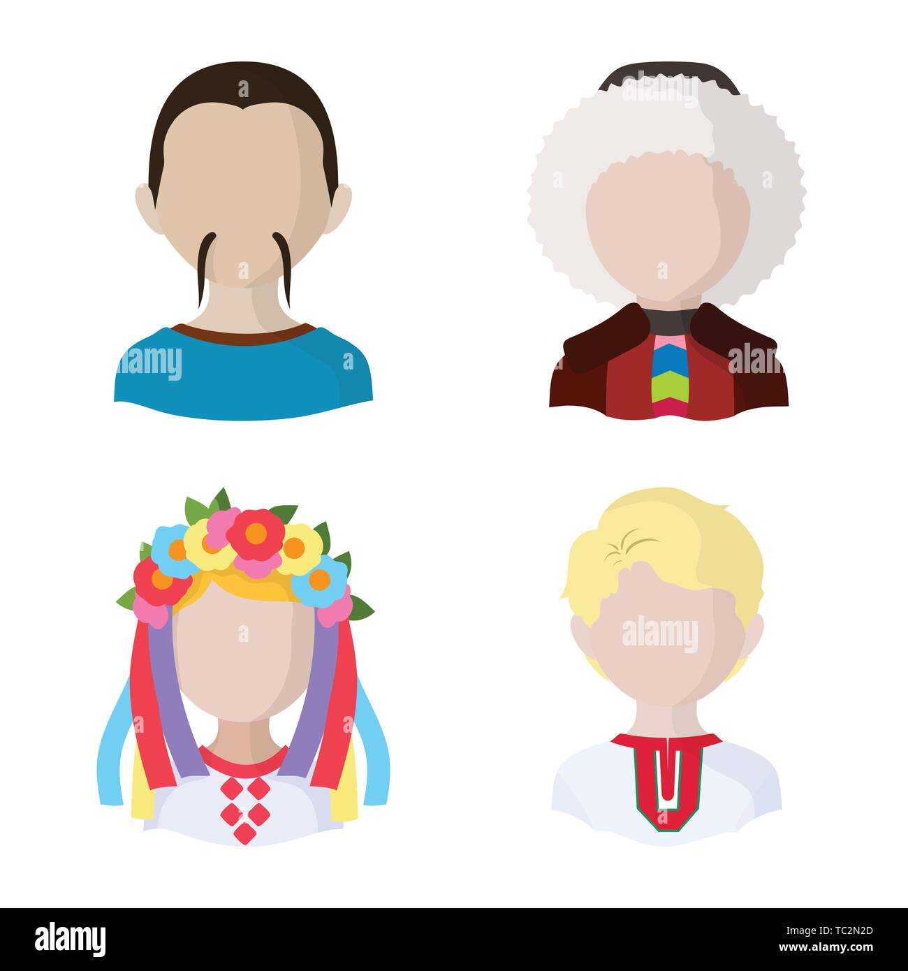 Vector design of nation and race symbol. Collection of nation and user ...