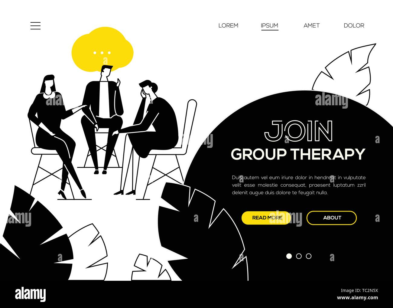 Join group therapy - flat design style web banner Stock Vector Image ...