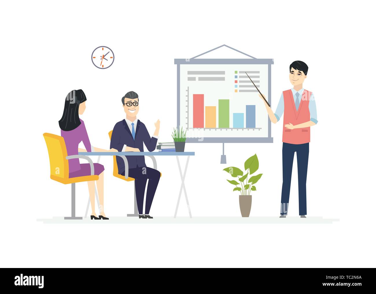 Business Meeting - modern vector cartoon characters illustration Stock ...