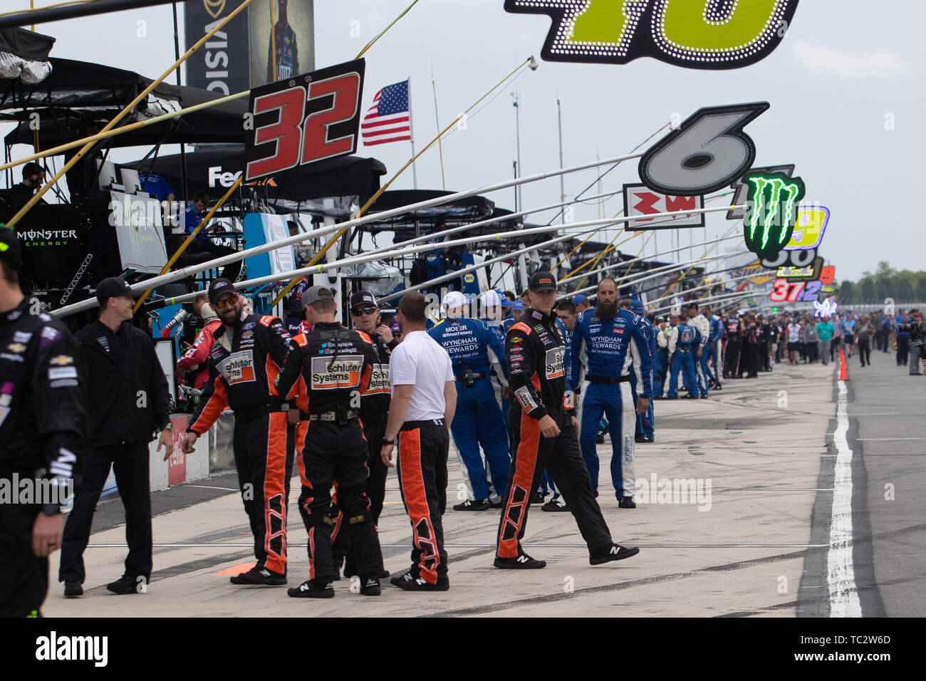 June 02, 2019: Racing teams prepare moments prior to the Monster Energy ...