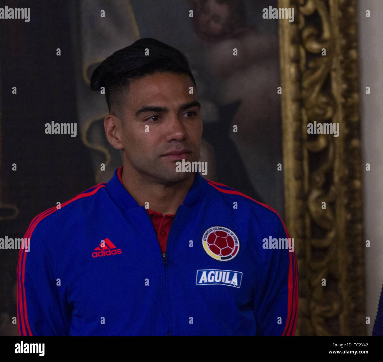 June 4, 2019 - Radamel Falcao at the ceremony in the Casa de NariÃ±o ...