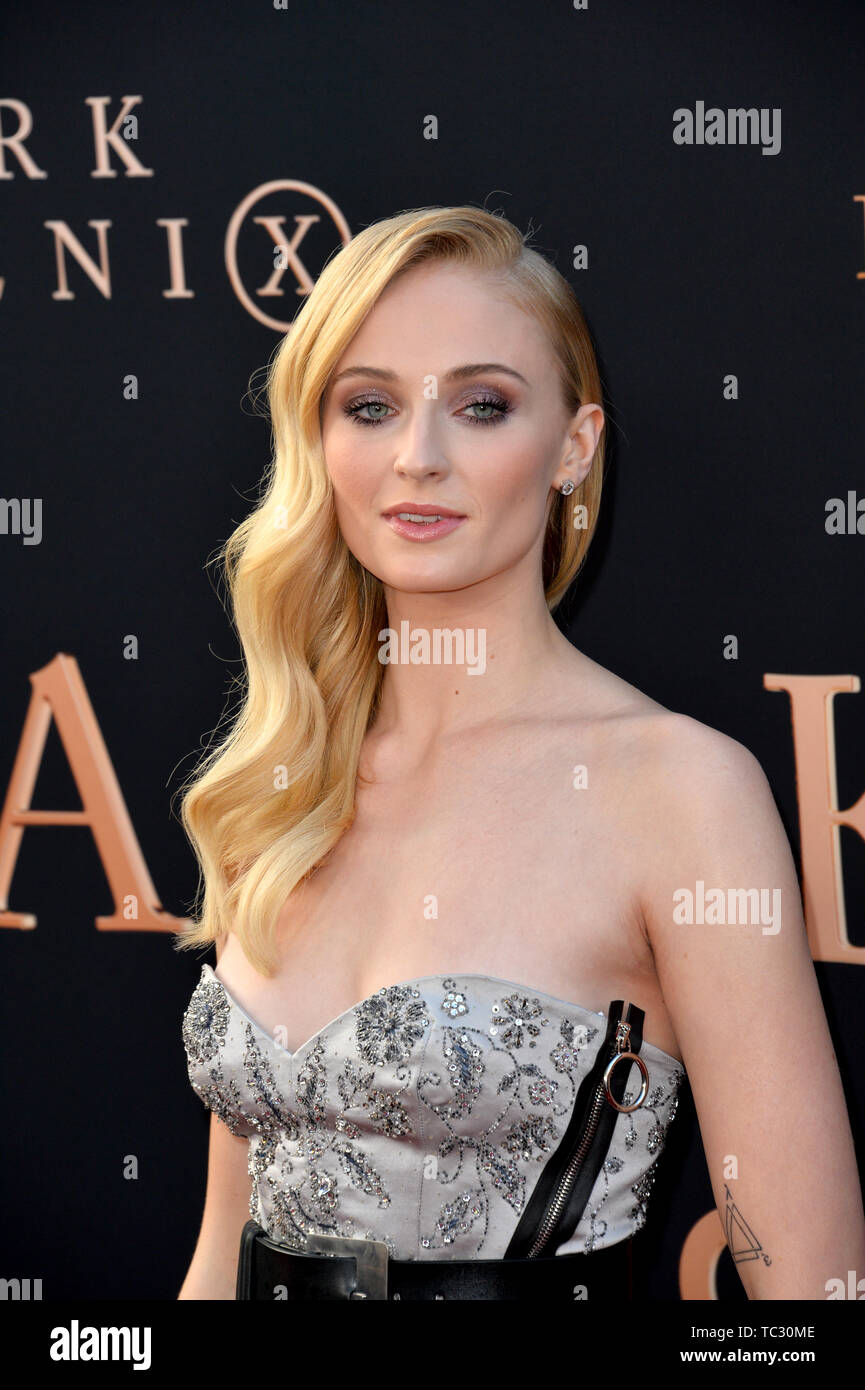 LOS ANGELES, USA. June 05, 2019: Sophie Turner at the premiere for "X ...