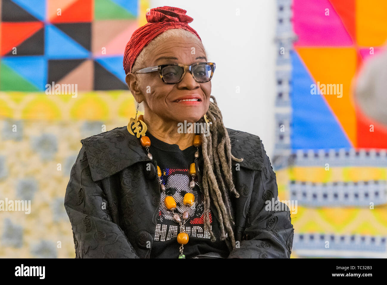 London, UK. 05th June, 2019. Faith Ringgold with Windows of the Wedding ...