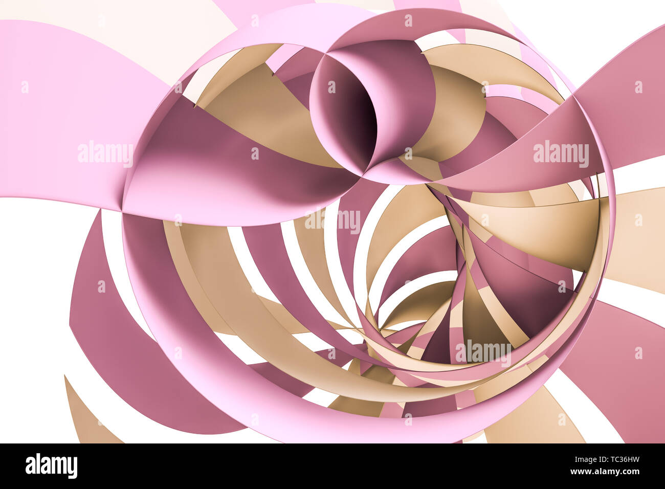 Three-dimensional rendering, pink and white flow background Stock Photo ...
