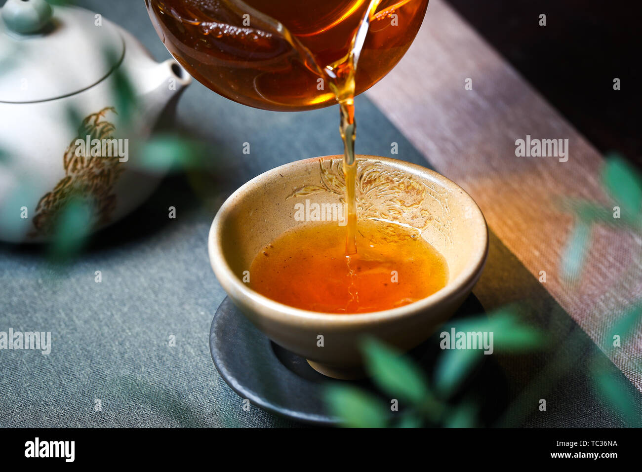 Pu'er tea black tea Stock Photo - Alamy