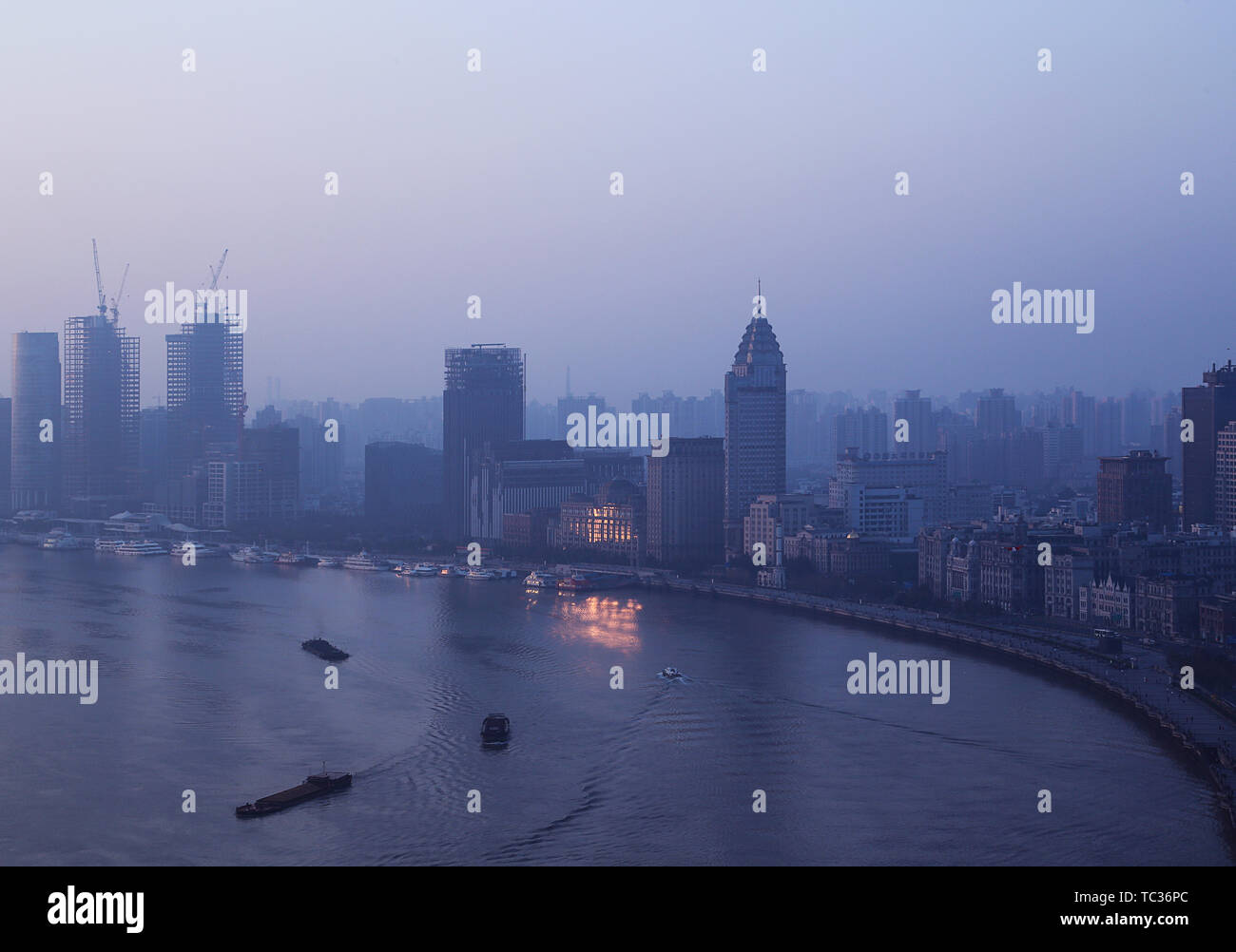 Shanghai Urban Architectural Landscape - Huangpu District Bund Morning ...