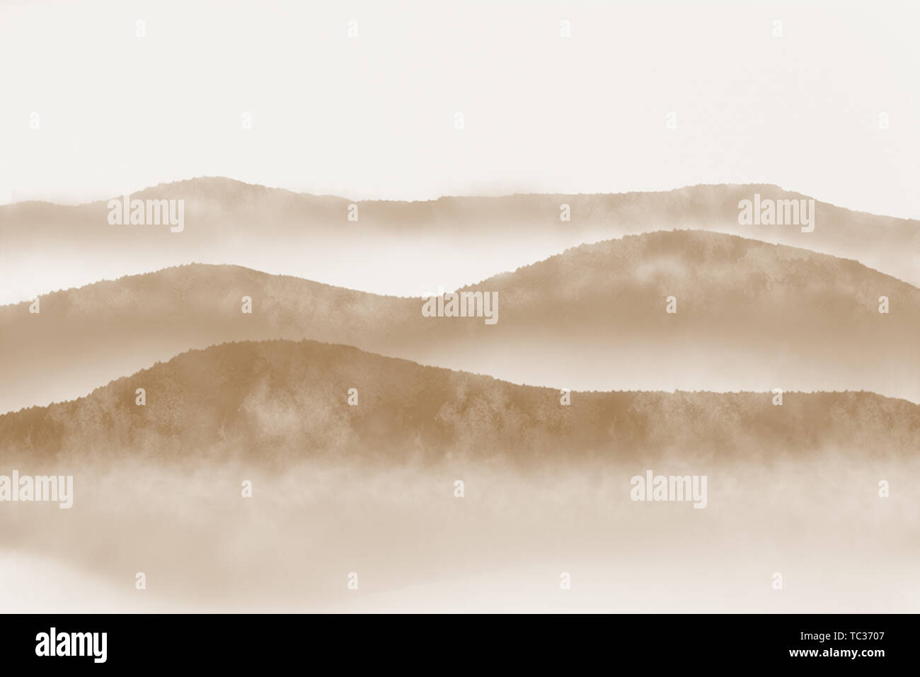 Chinese wind, ink landscape painting Stock Photo - Alamy