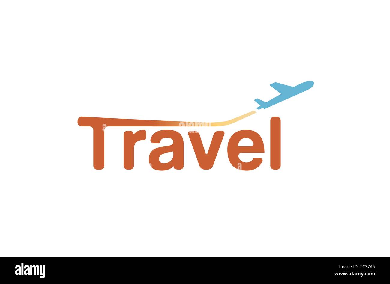 Typography Travel Airplane Creative Letter Design Illustration Stock ...