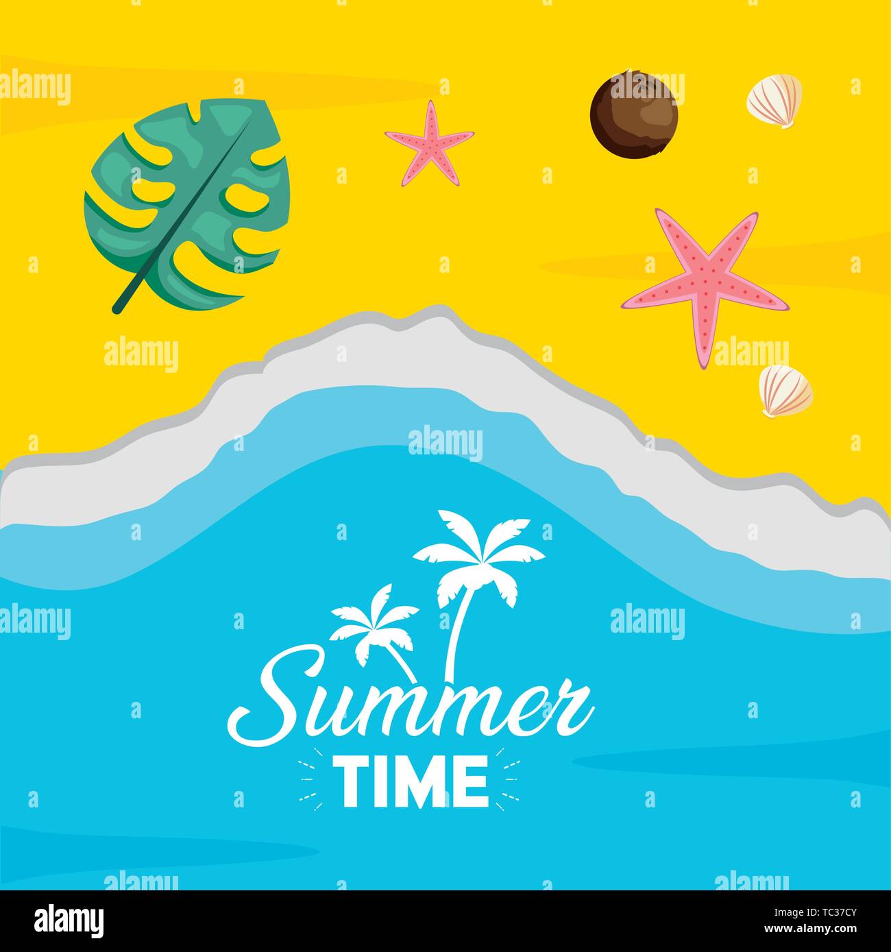 summer time holiday beach poster Stock Vector Image & Art - Alamy