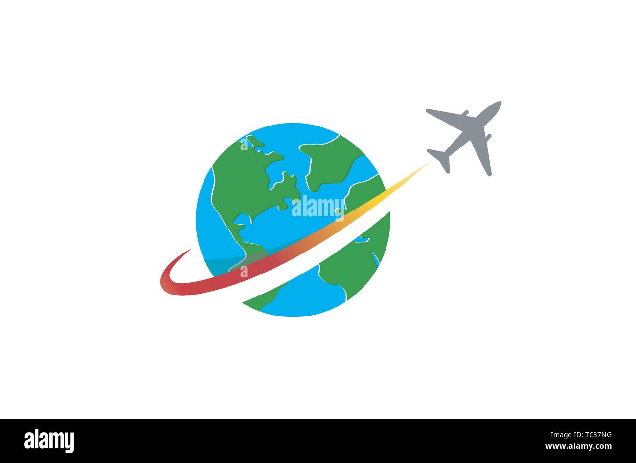 Travel Airplane world Creative Air Design Vector Stock Vector Image ...