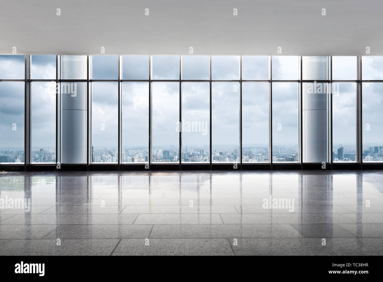cityscape and skyline of shanghai from glass window Stock Photo - Alamy