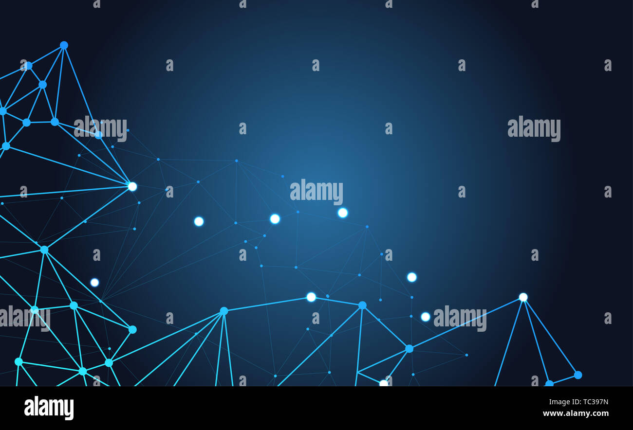 Interconnected dot wire material with a sense of technology. Big data ...