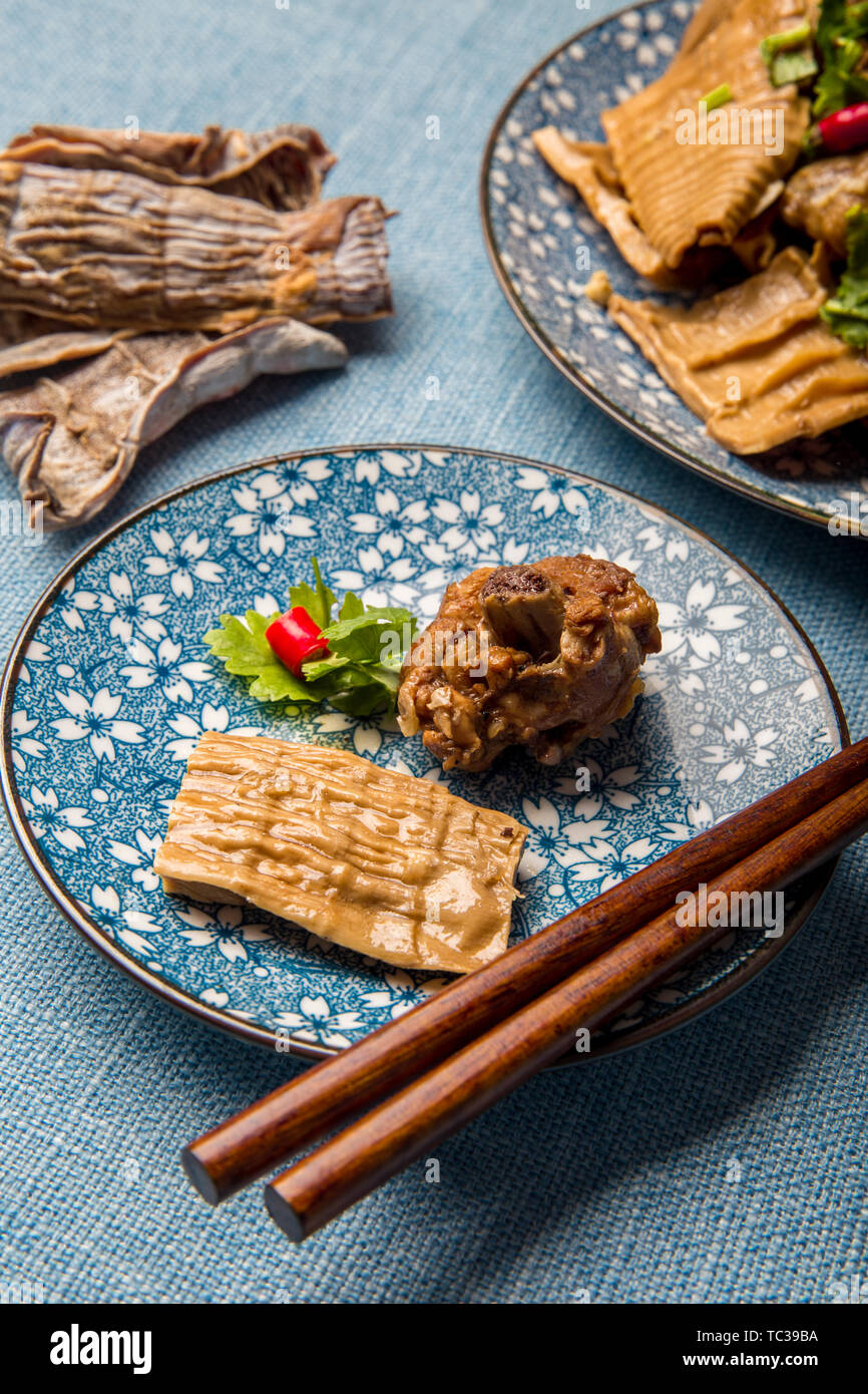 Dried bamboo shoots roast meat, delicious Stock Photo - Alamy